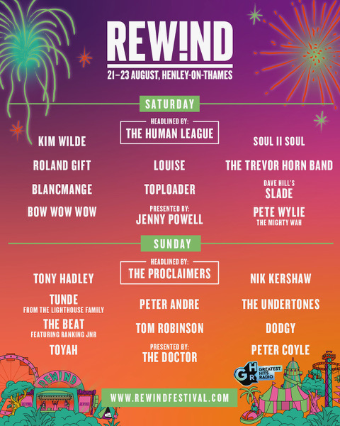 REWIND FESTIVAL announces it's line up for 2026! Henley On Thames gets ...