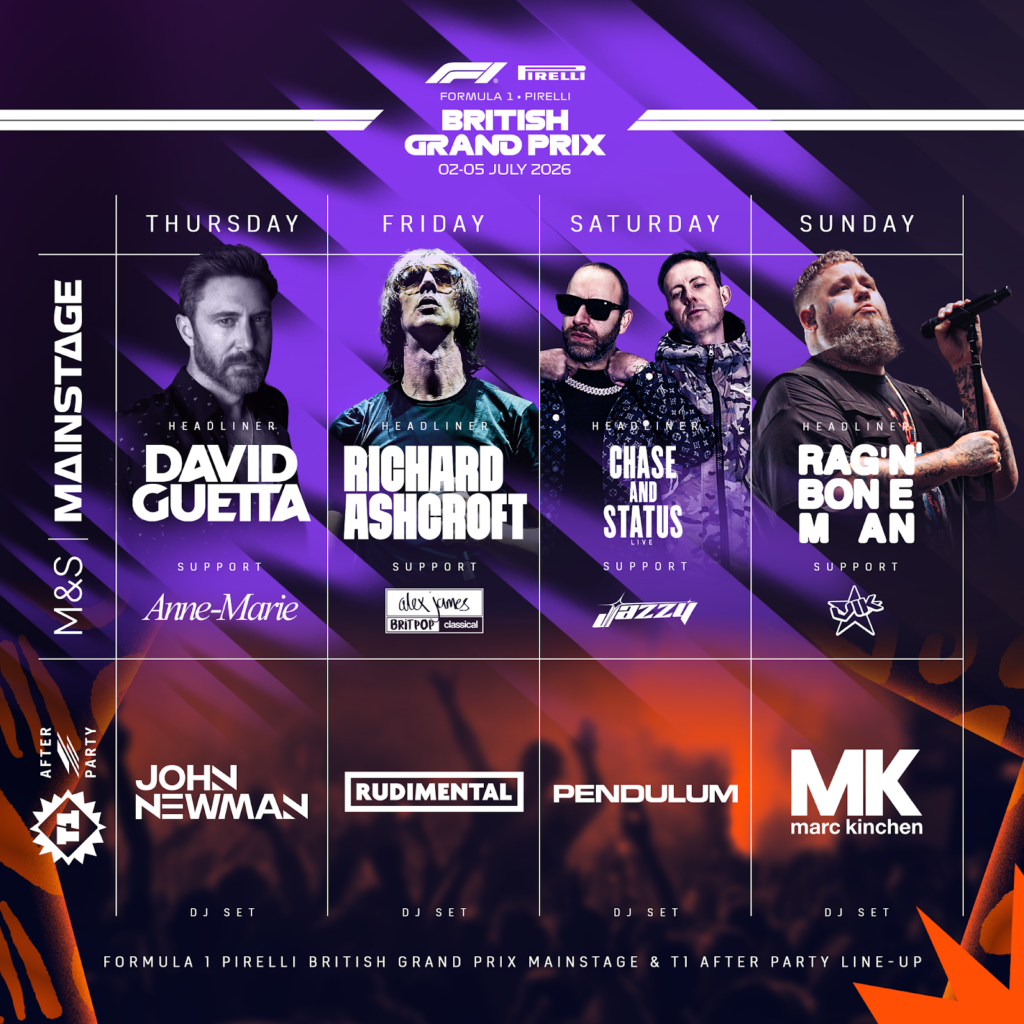 Silverstone reveal major new headliners for 2026 British Grand Prix ...